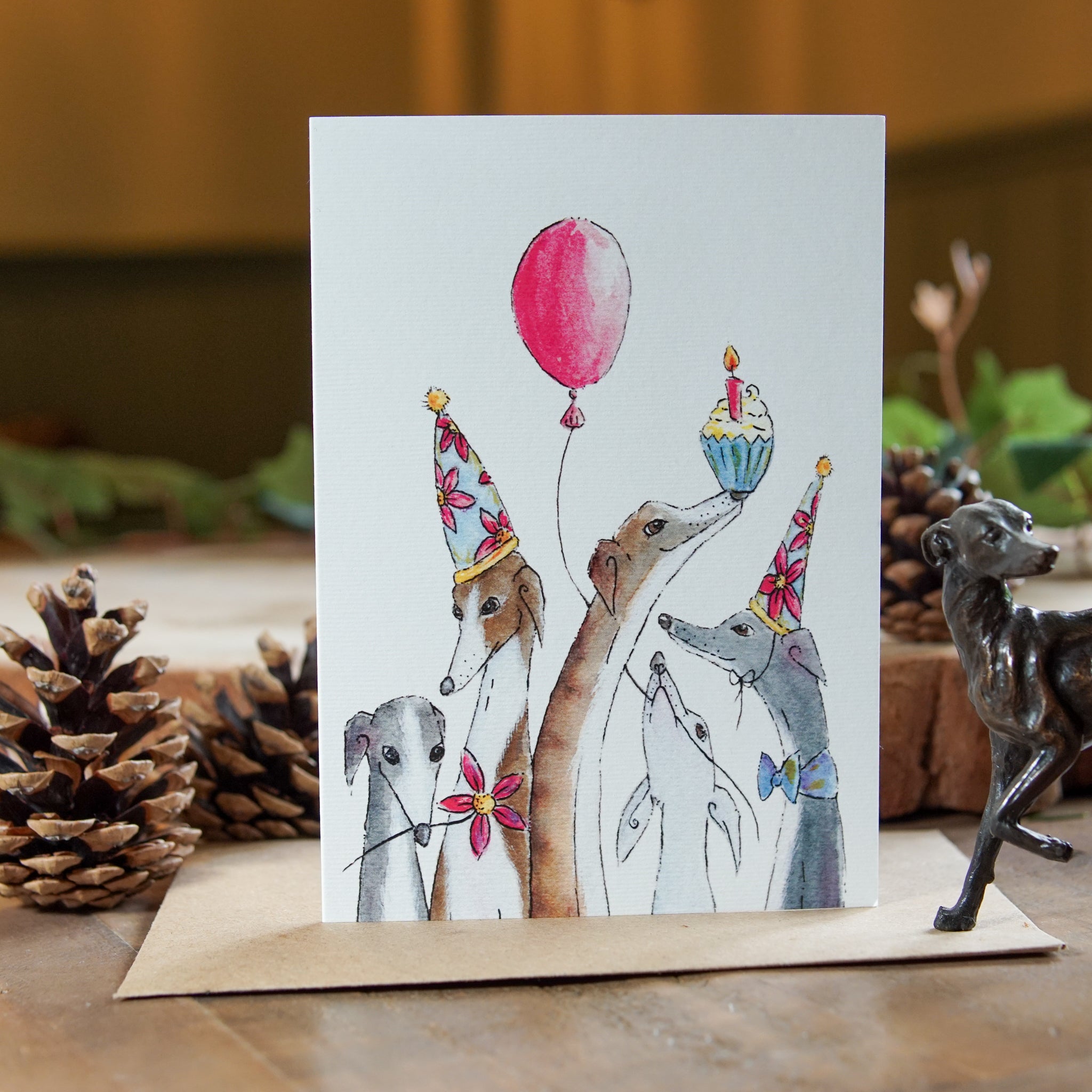 Whippet Birthday Card | Unique Sighthound Greeting Cards | Party – Zoe Rose
