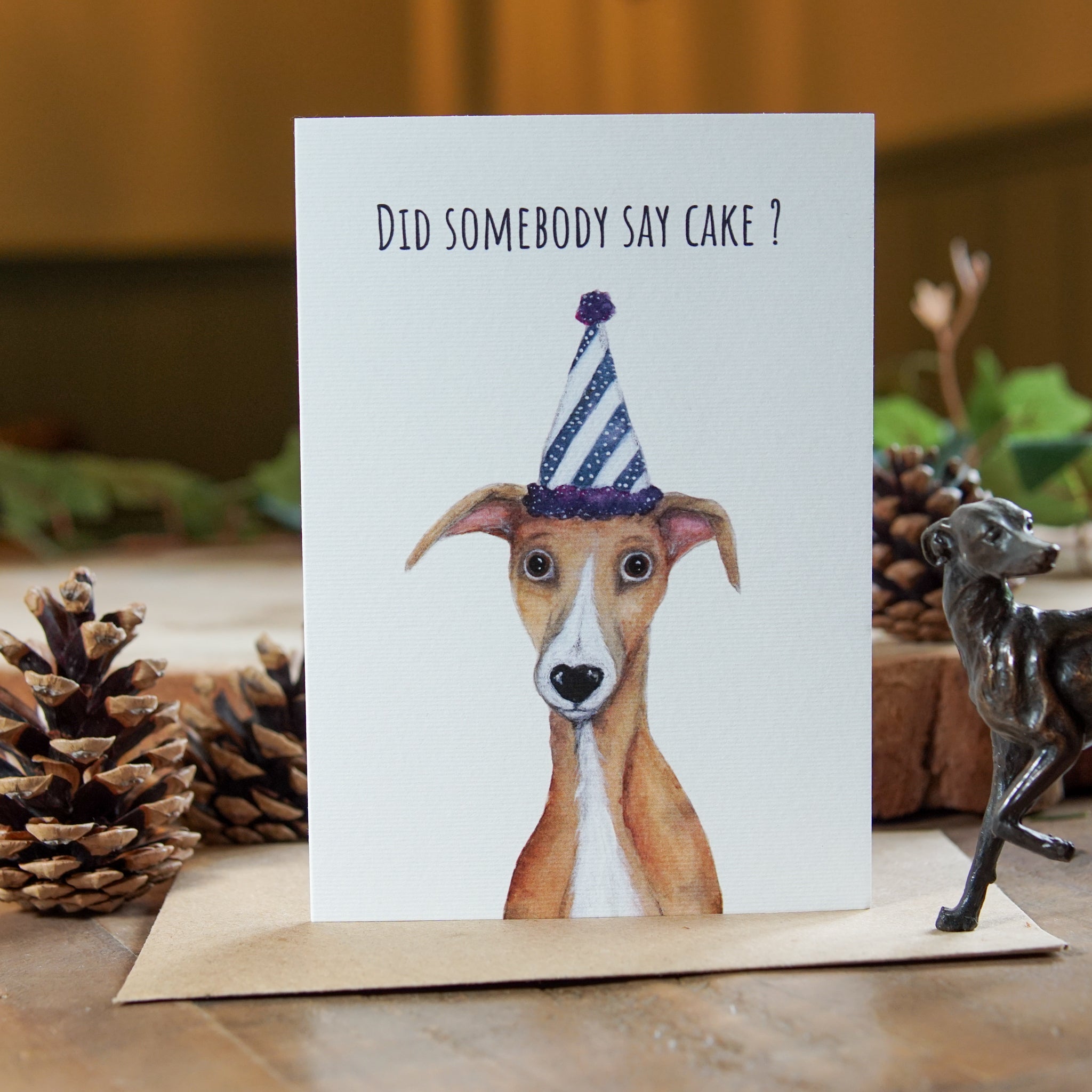 Whippet Birthday Card | Unique Sighthound Greeting Cards | Cake! – Zoe Rose